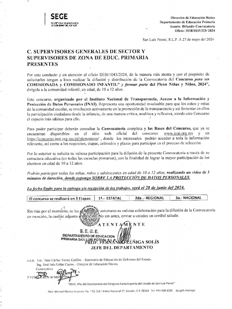 OFICIO DEB DEP 323-2024-1 | PDF