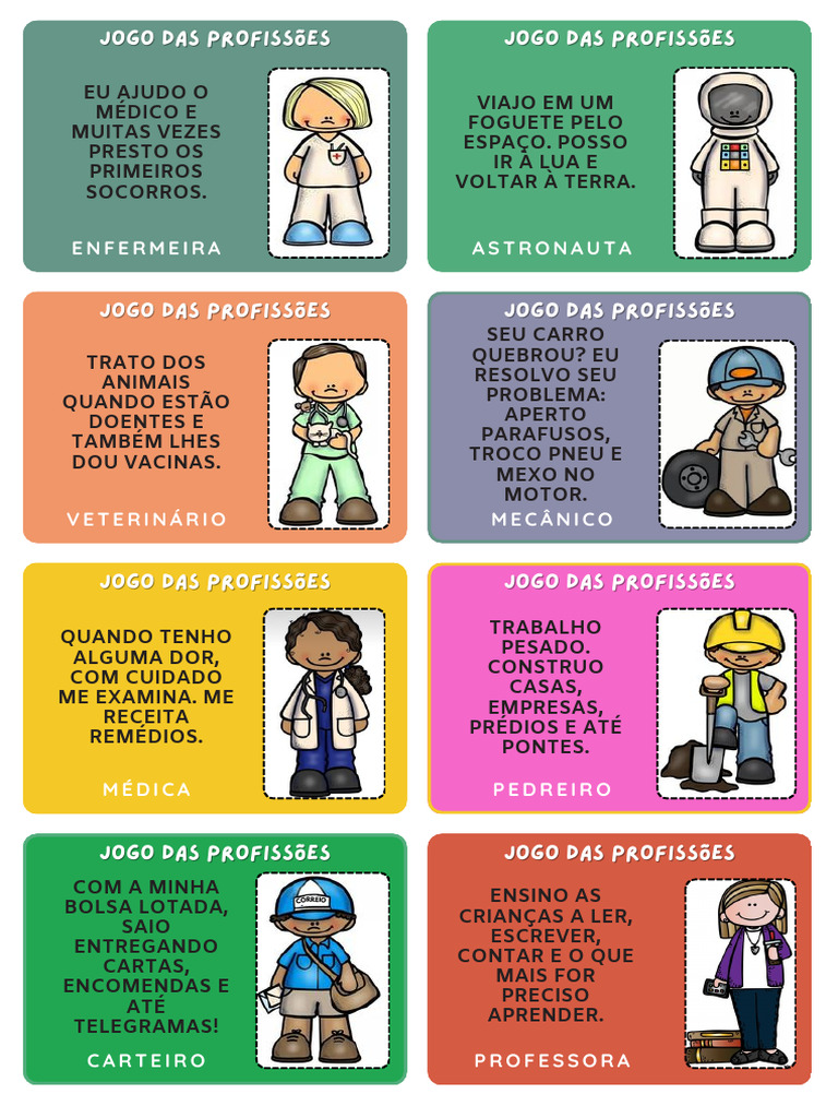 Profissões em Jogo: Aprendizado Divertido | PDF