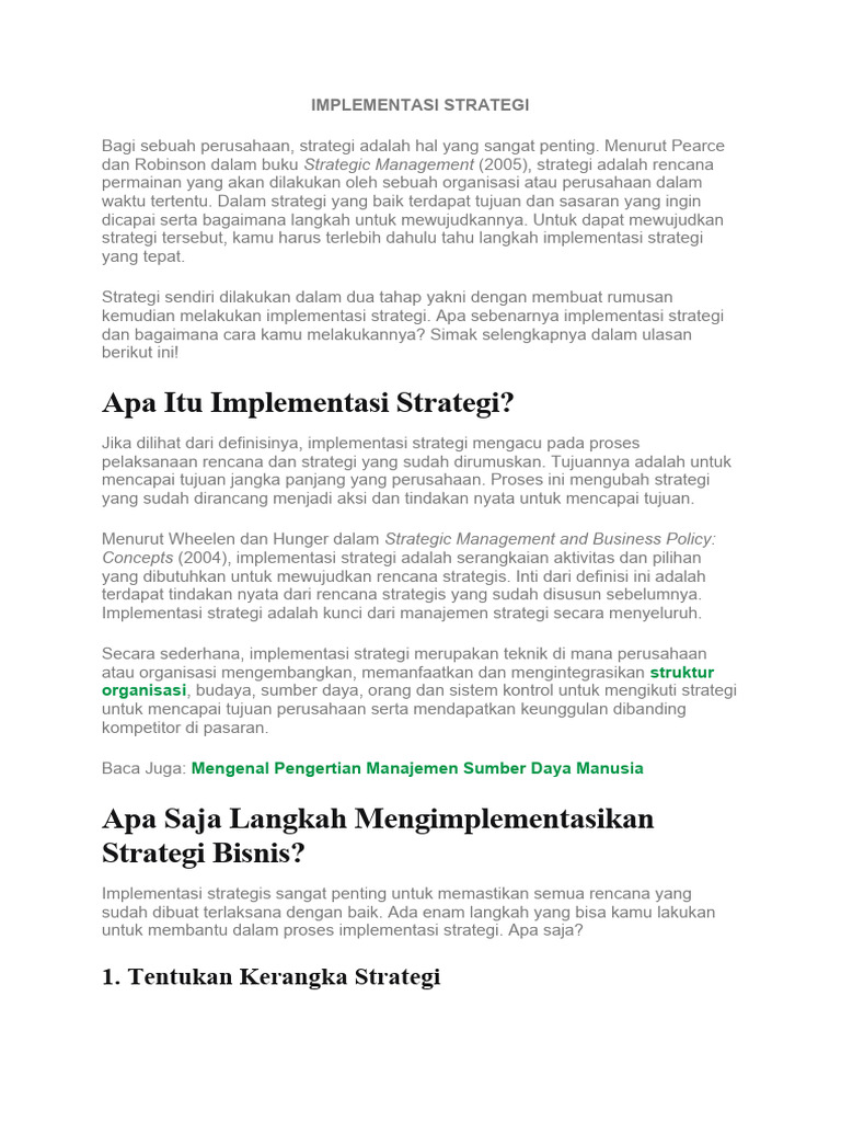 Implementasi Strategi 2 | PDF | Bisnis | Pengelolaan Keuangan & Uang