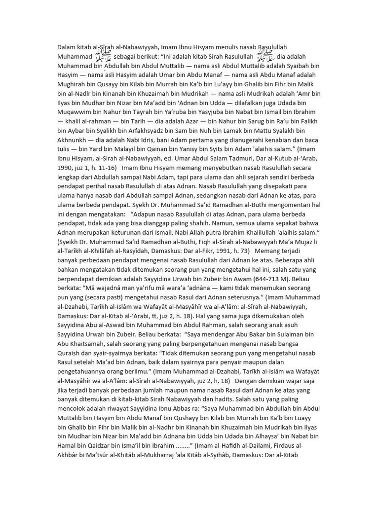 Nasab Nabi Muhammad | PDF