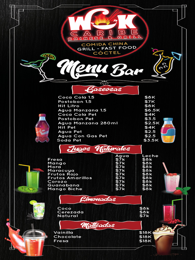 Menu Bar - Wok Caribe | PDF