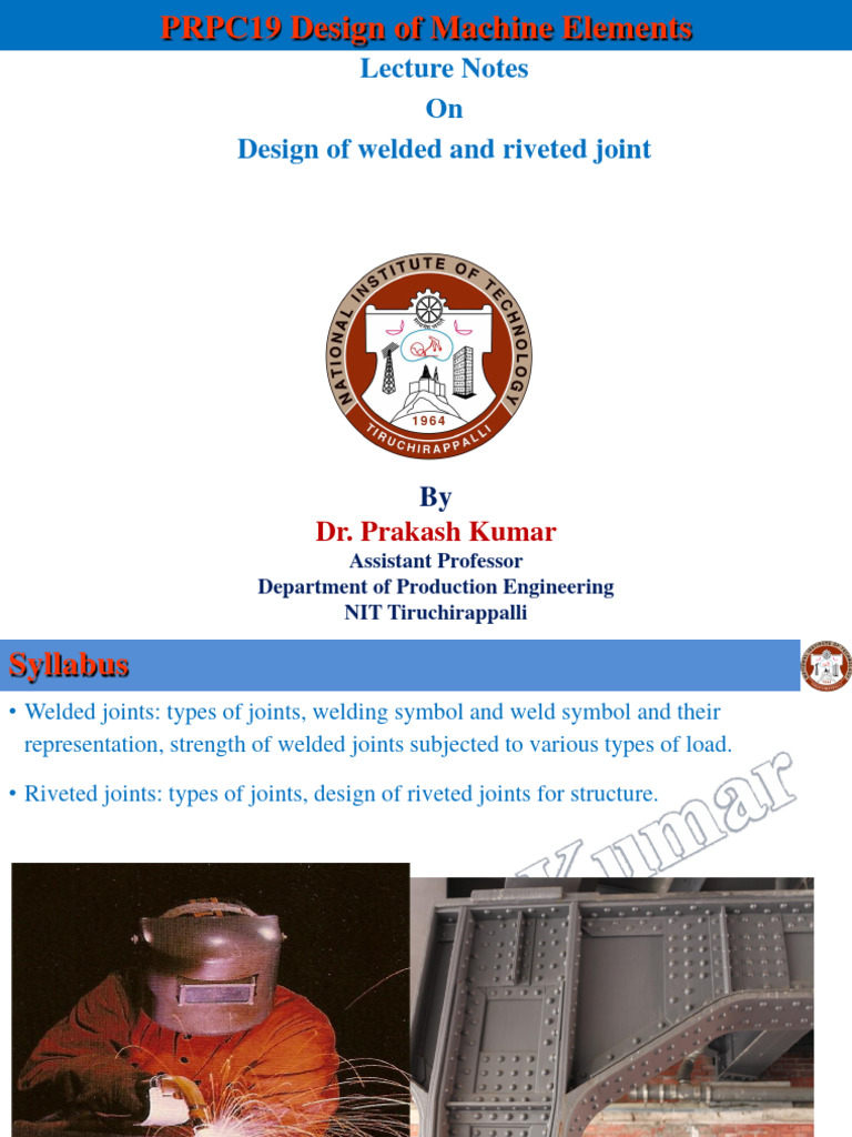 Design of Welded & Riveted Joints | PDF | Bending | Rivet