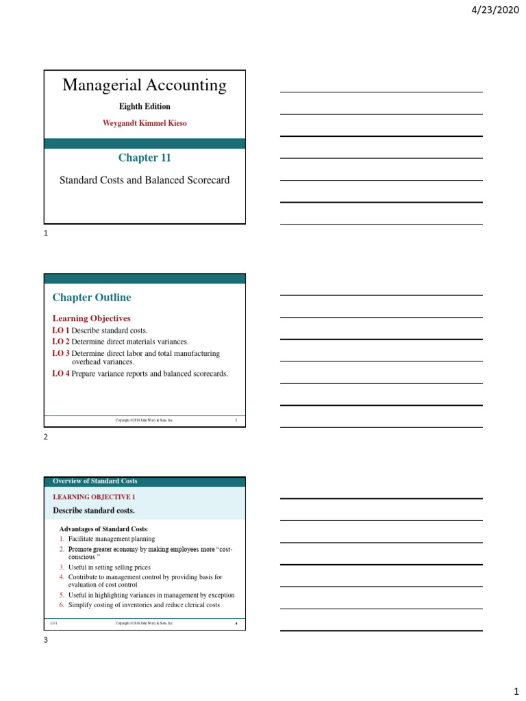Ch11 - Standard Costs and BSC | PDF | Cost Accounting | Cost Of Goods Sold