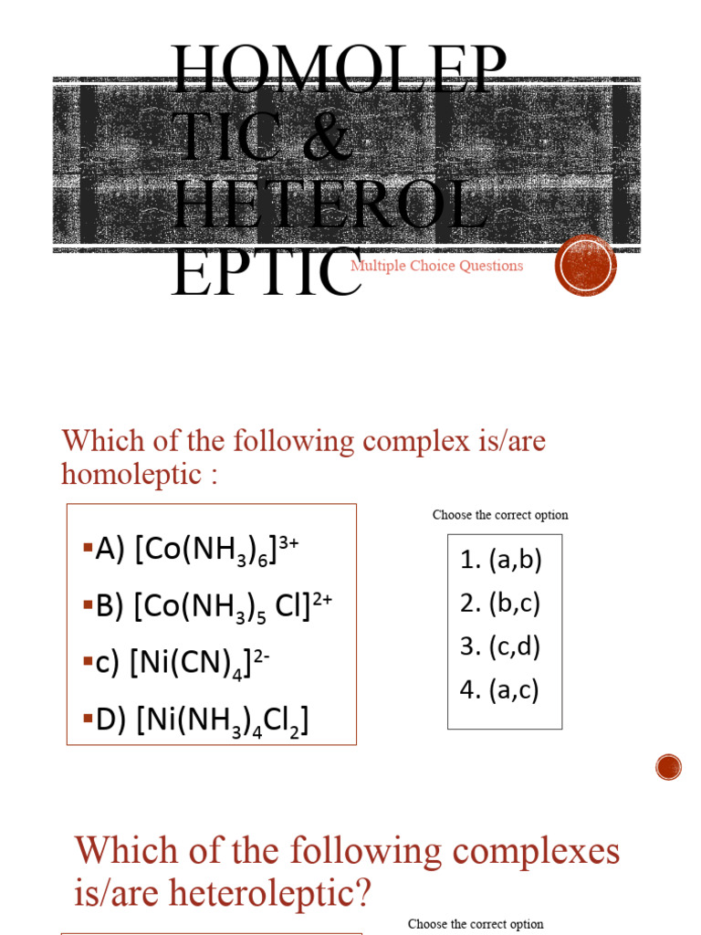 Homoleptic & Heteroleptic | PDF | Science & Mathematics