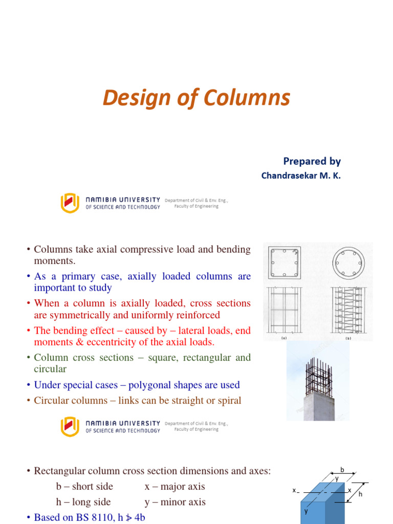 Design of Columns | PDF | Column | Bending