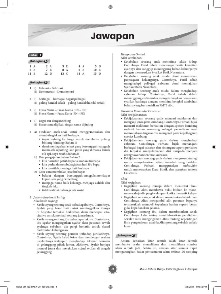 Skema Jawapan PPT T3 | PDF
