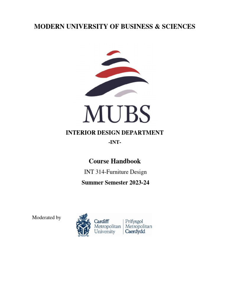 course handbook IND 314 furniture design | PDF | Plagiarism | Design