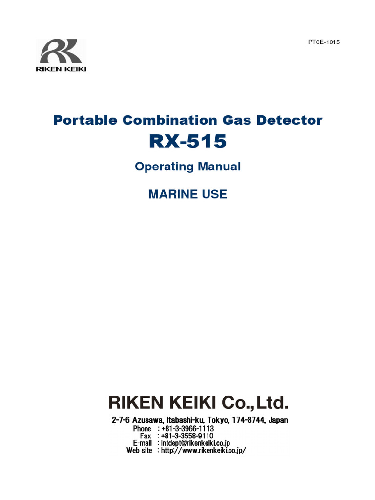 pt0e 1015 RX 515 (ATEX) | PDF | Carbon Dioxide | Infrared
