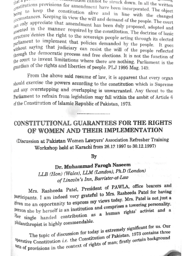 constitutional guarantees for the rights of women and their ... constitutional guarantees for the rights of women and their ...