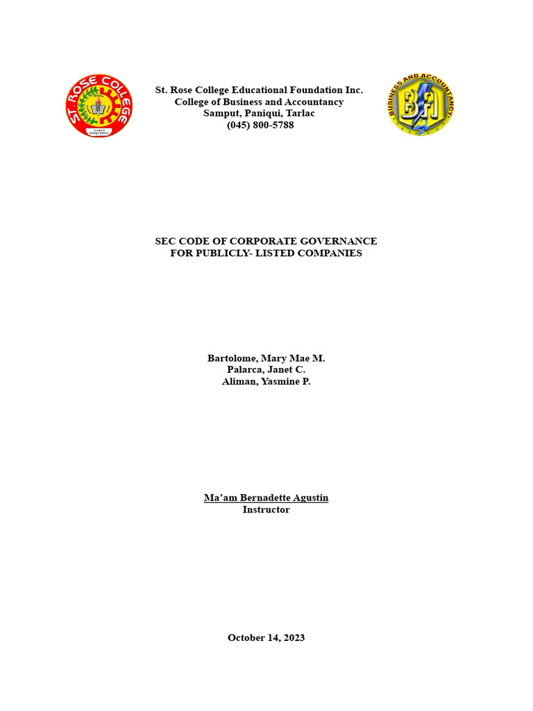 Written Report Good Gov | Download Free PDF | Corporate Governance | Board Of Directors