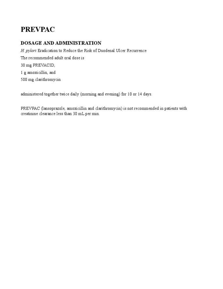 Prevpac Dosing | PDF