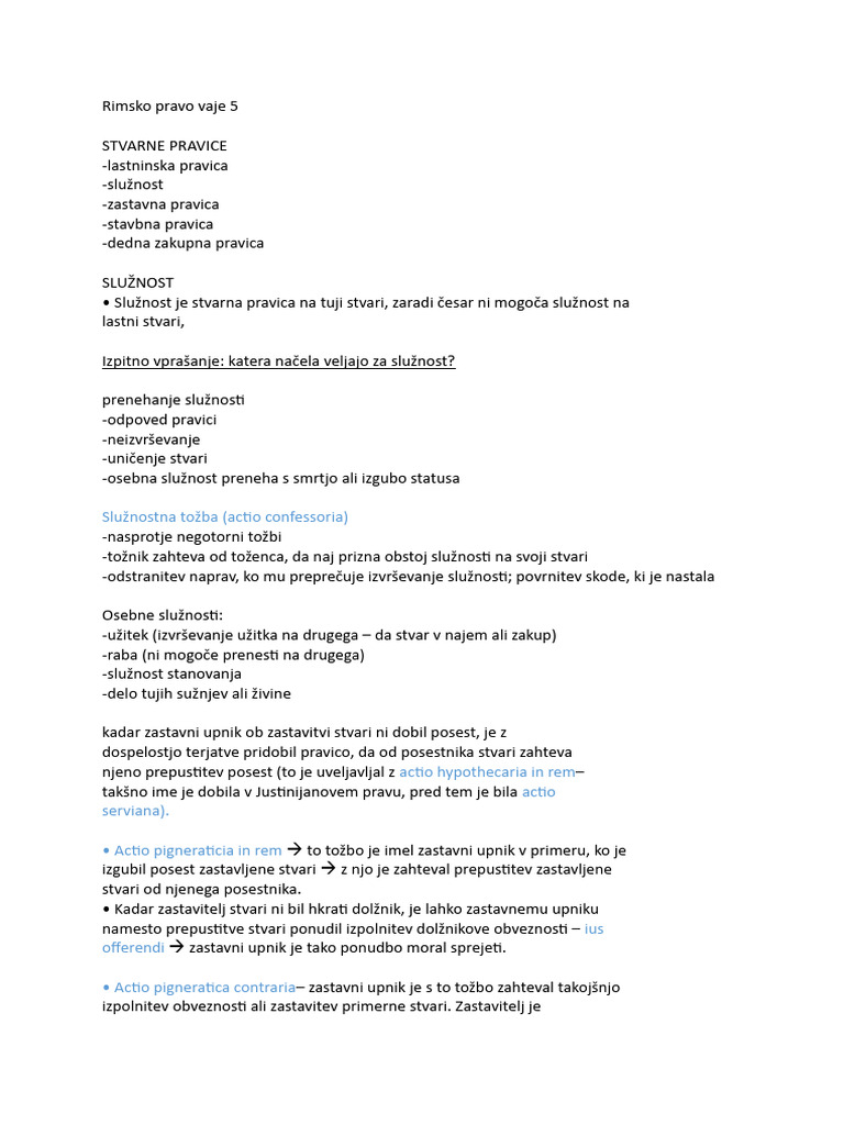 Rimsko Pravo Vaje 5 | PDF