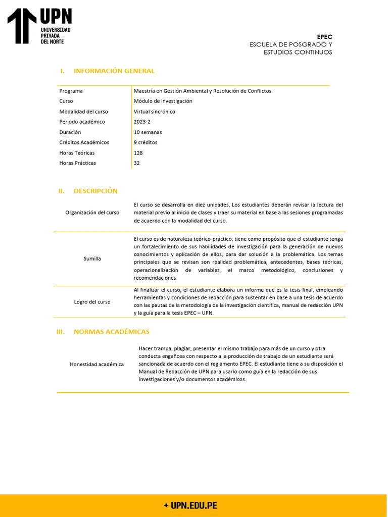 Silabo Módulo de Investigación-1 | PDF | Estadísticas | Estadísticas descriptivas