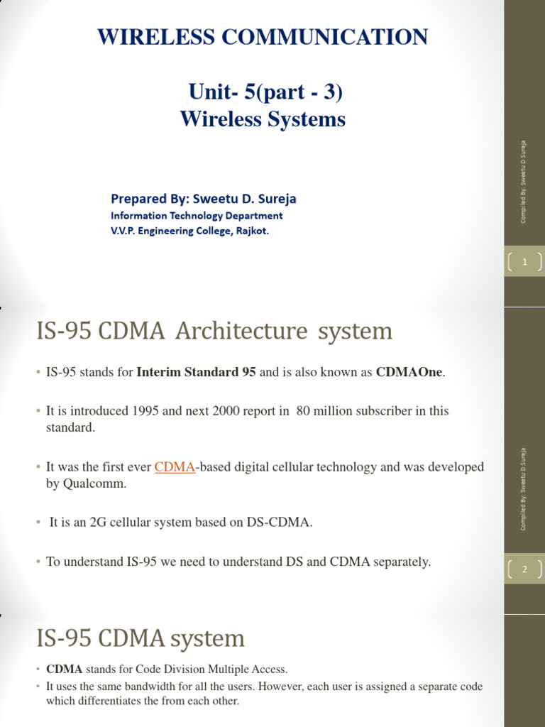 Unit-5 is-CDMA Part 3 | PDF | Cellular Network | Channel Access Method