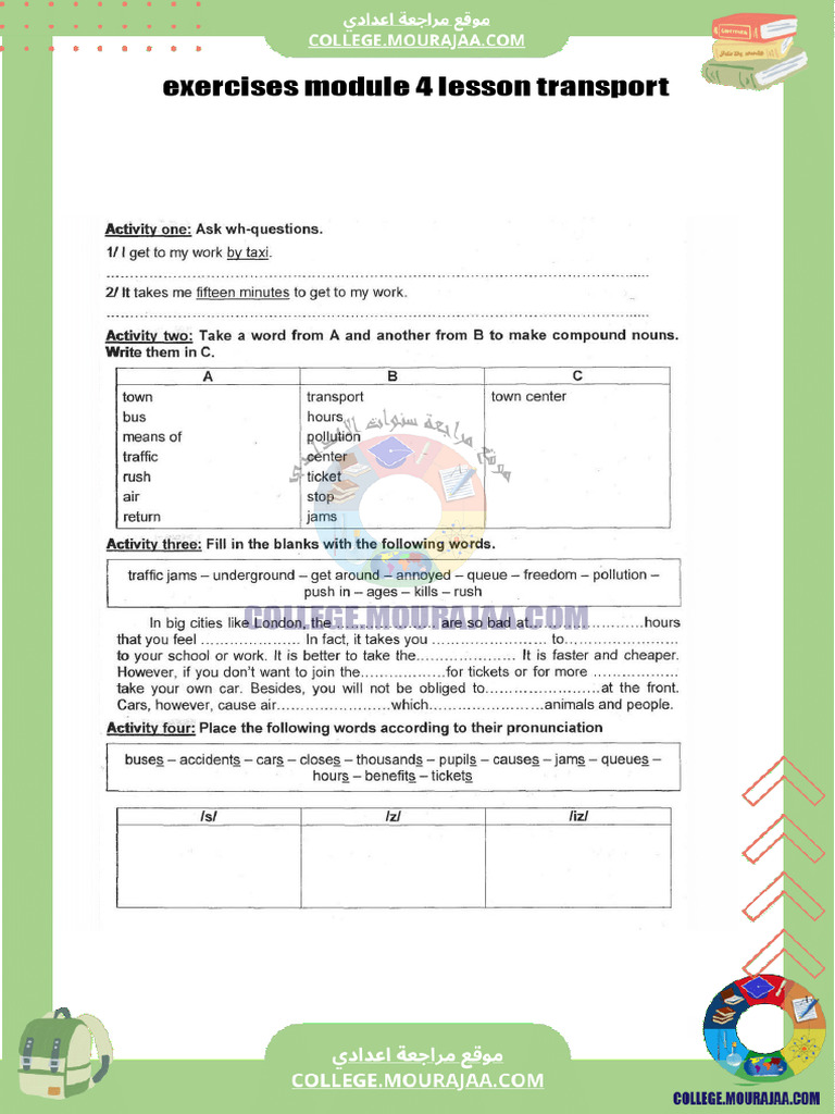 Exercises Module 4 Lesson Transport | PDF