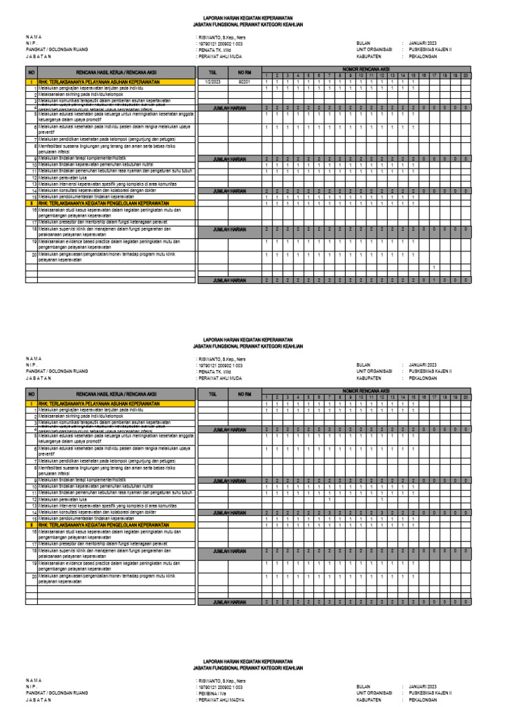 Logbook RHK Perawat | PDF