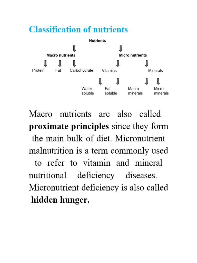 Classification of Nutrients | PDF | Nutrients | Micronutrient