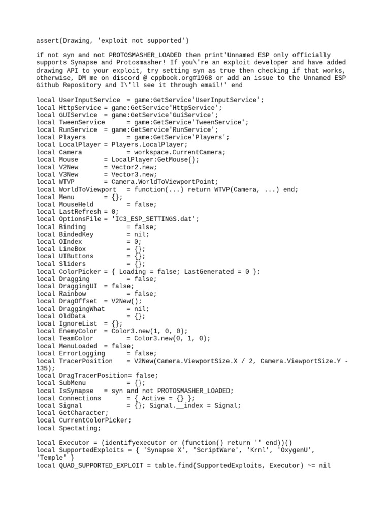 PlayerEsp Lua | PDF | Computer Programming | Software Engineering PlayerEsp Lua | PDF | Computer Programming | Software Engineering