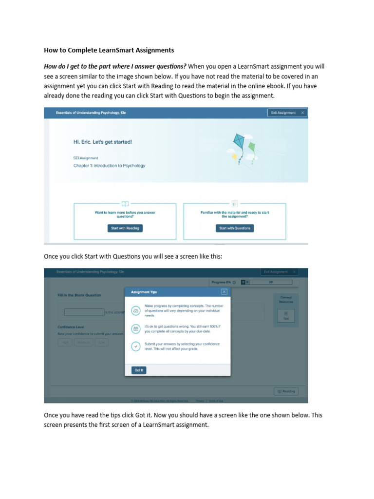 How To Complete LearnSmart Assignments Fall 19 | PDF | Multiple Choice