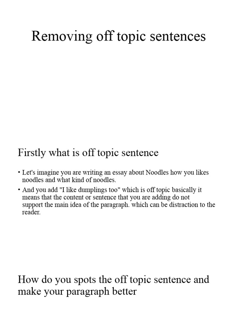 Identifying Off-Topic Sentences | PDF