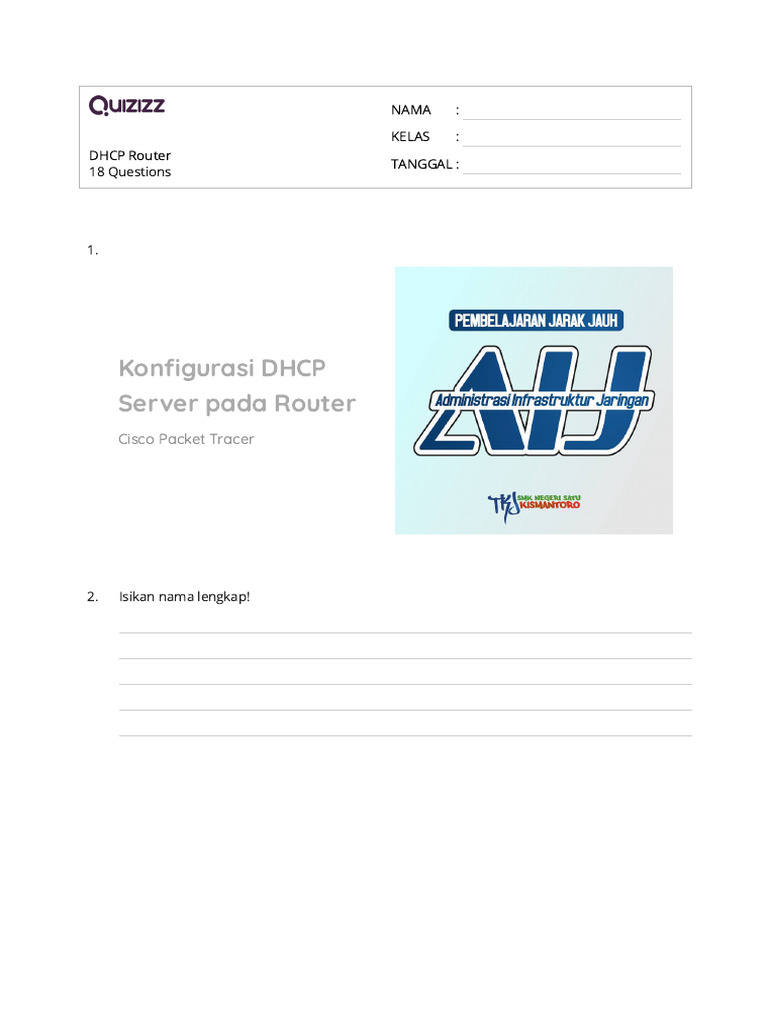 AIJ - DHCP Router | PDF | Komputer | Teknologi & Rekayasa