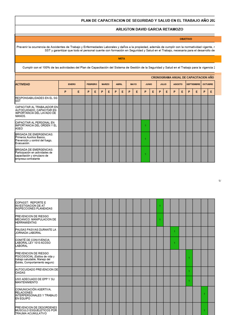 Plan de Capacitacion Anual 2024 | PDF