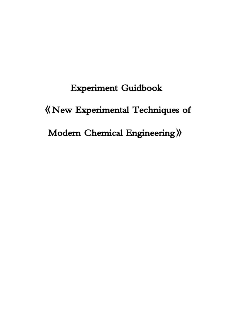 Experiment Guidbook 《New Experimental Techniques of Modern Chemical ...
