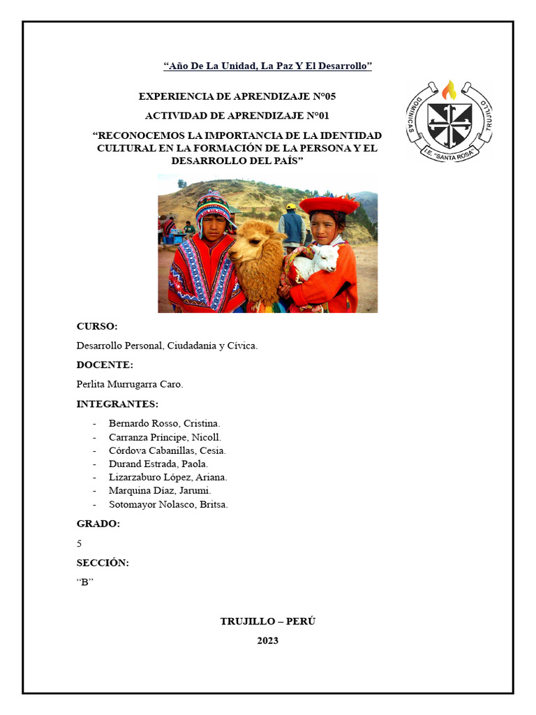 DPCC Exp.5 Act.1 Parte 2 Trabajo Grupal | PDF | Perú | Tradiciones