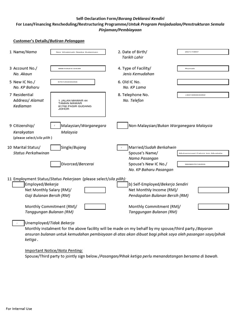 Self Declaration For MR NR | PDF