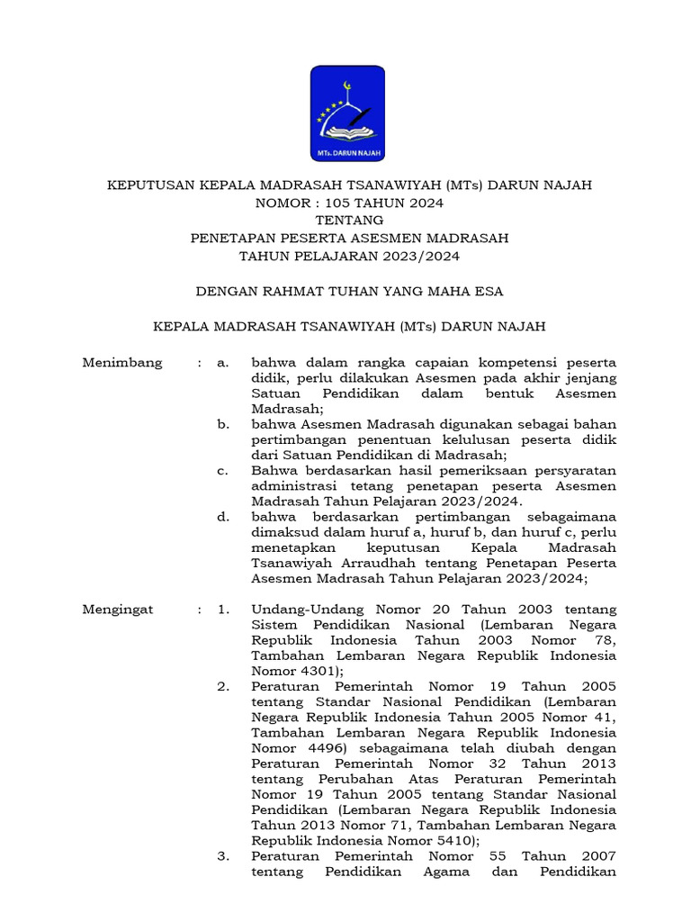 SK Peserta AM 2024 | PDF