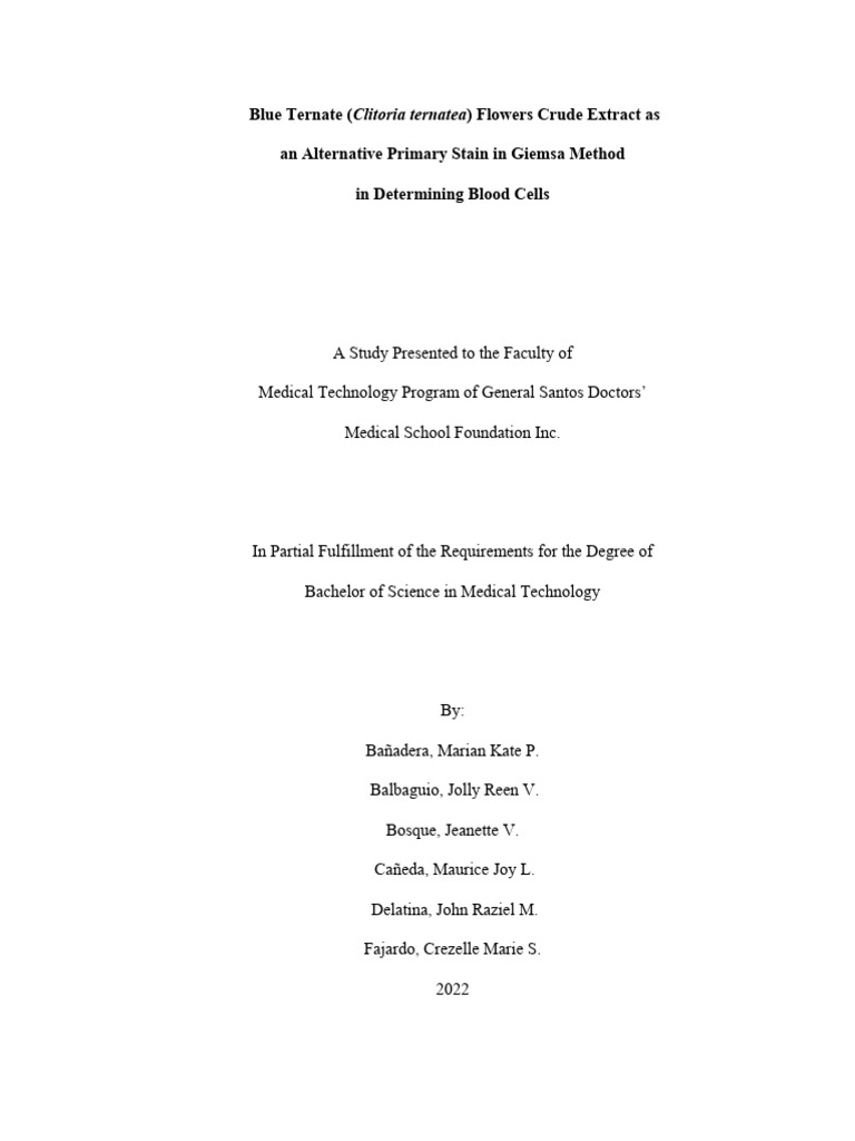 Blue Ternate (Clitoria Ternatea) Flowers Crude Extract As An ...