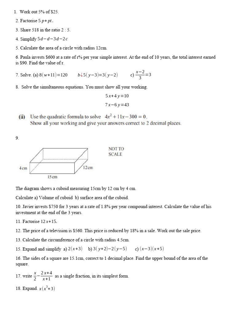 grade 9 revision term | Download Free PDF | Area | Interest