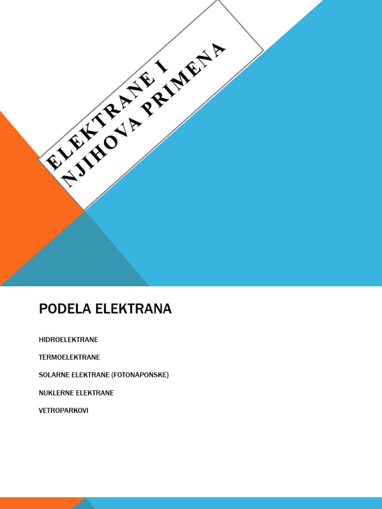 Prezentacija Za O.masinstva (Elektrane I Primena) | PDF