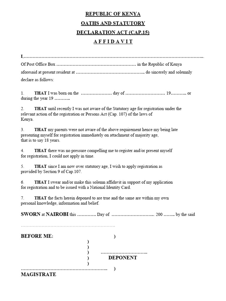 Affidavit For Application For ID Card - Dot | PDF | Law