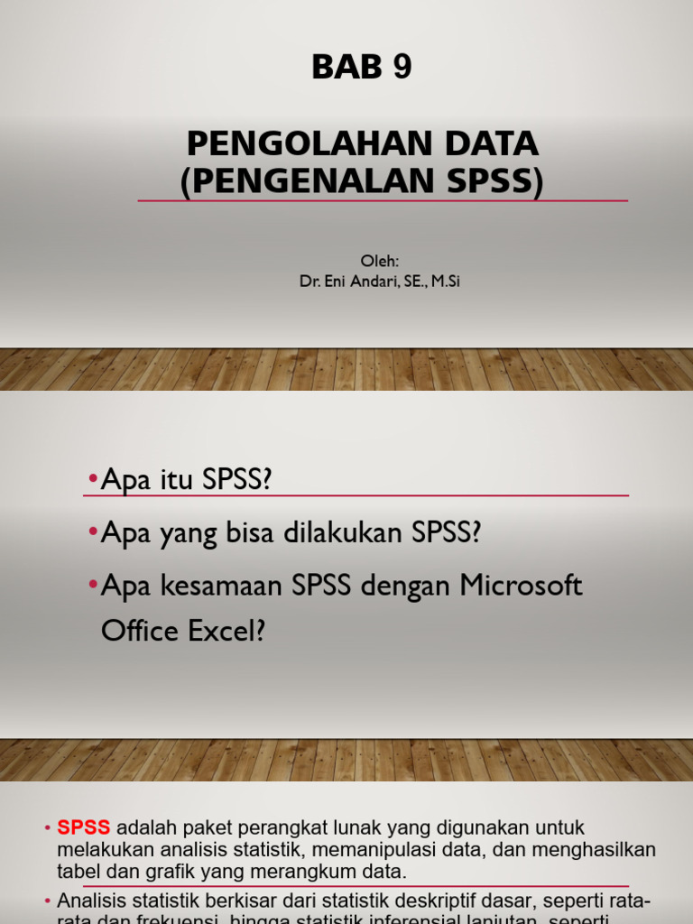Bab 9 - Pengolahan Data Dengan SPSS | PDF | Metode & Bahan Ajar