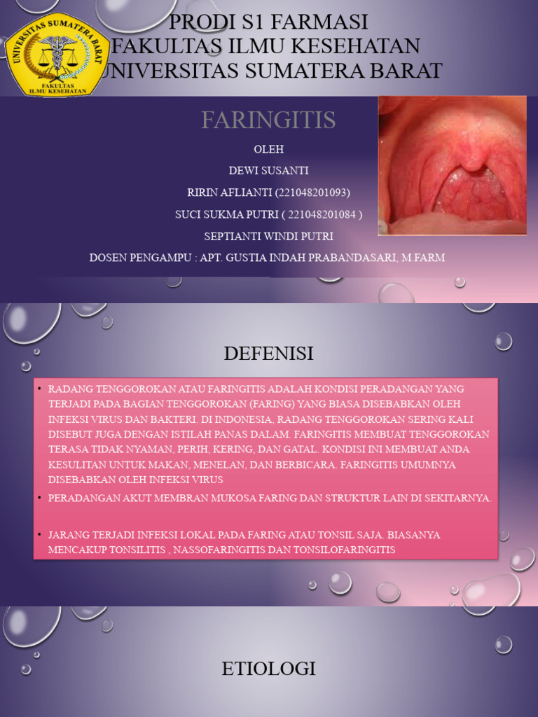 Faringitis Kelompok 1 | PDF | Pengembangan Diri | Sains & Matematika