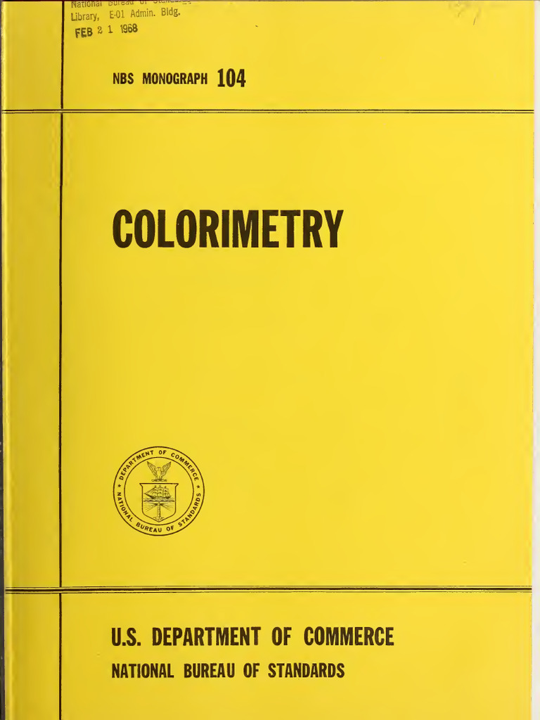 Nbs Monograph 104 | PDF | Color | Spectrophotometry