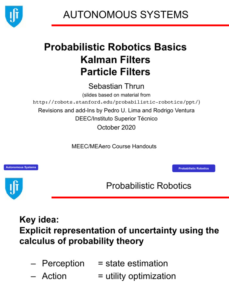 Probabilistic Robotics Basics Kalman Filters Particle Filters | PDF ...