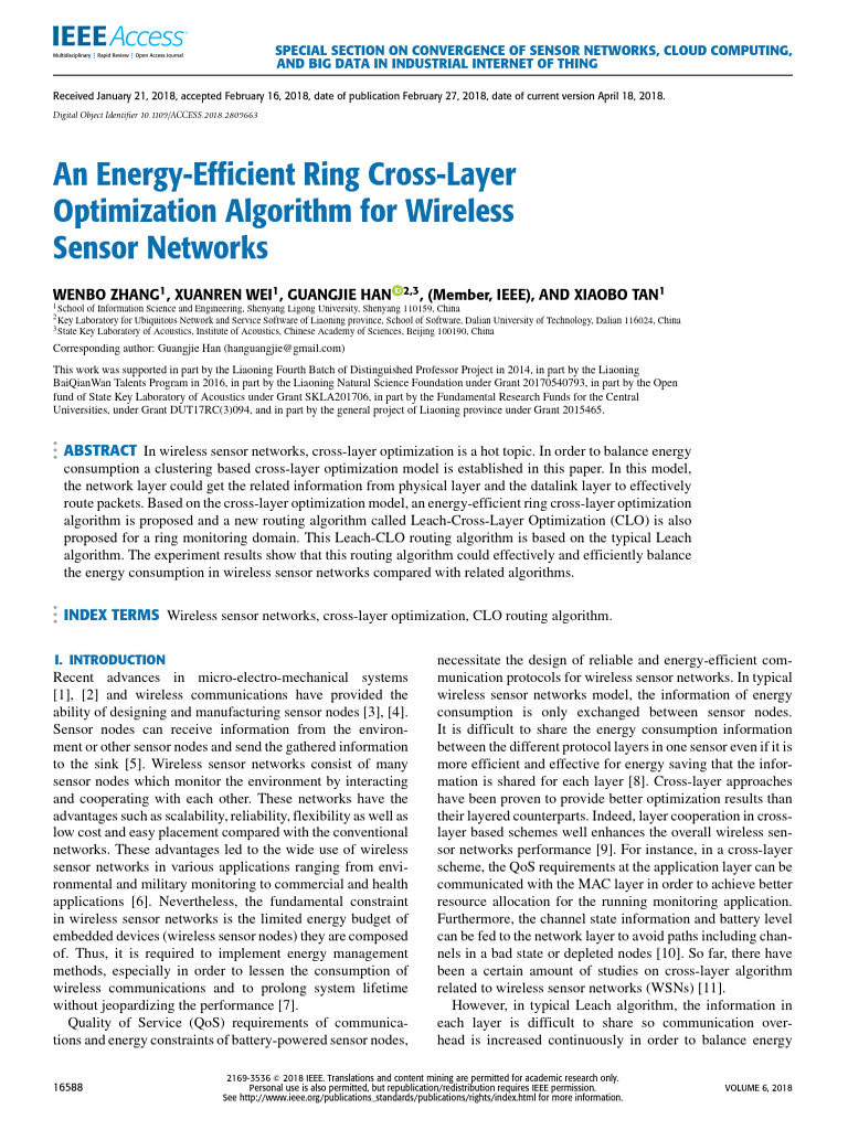 An Energy-Efficient Ring Cross-Layer Optimization Algorithm For Wireless Sensor Networks | PDF ...