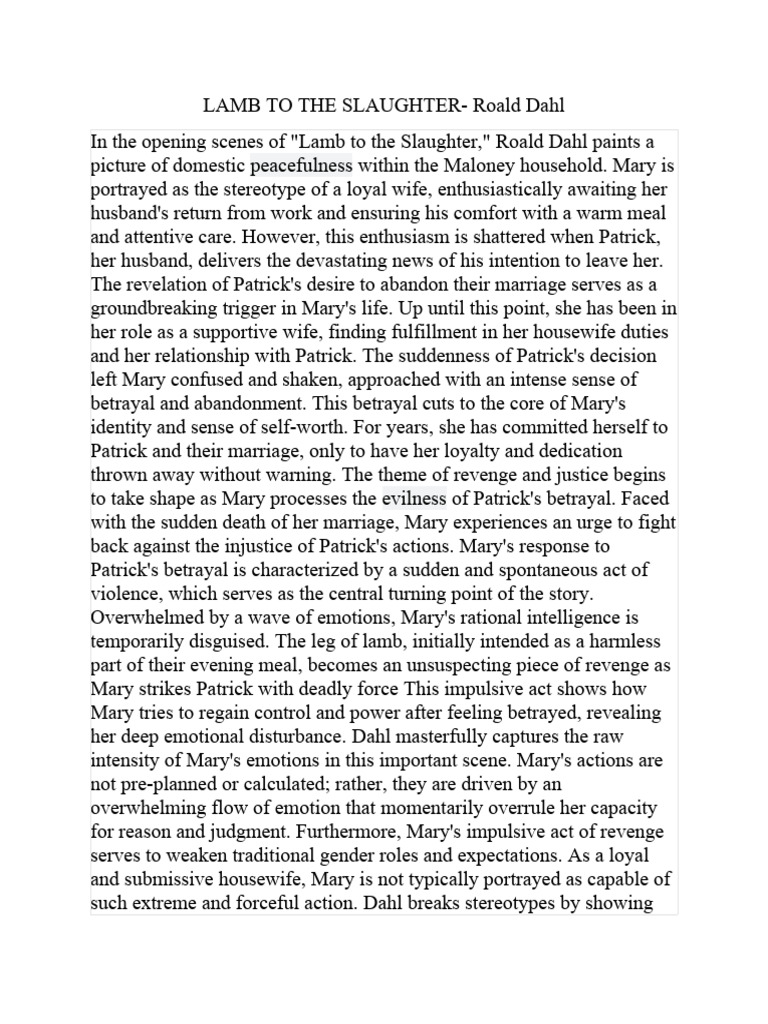 Lamb To The Slaughter | PDF | Behavioural Sciences | Psychological Concepts