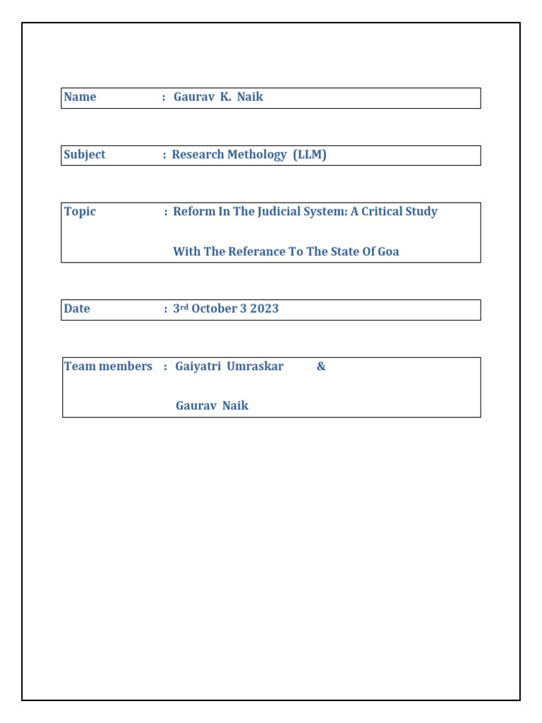 A Judicial System in Goa - Gaurav & Gaiyatri | PDF | Judiciaries ...