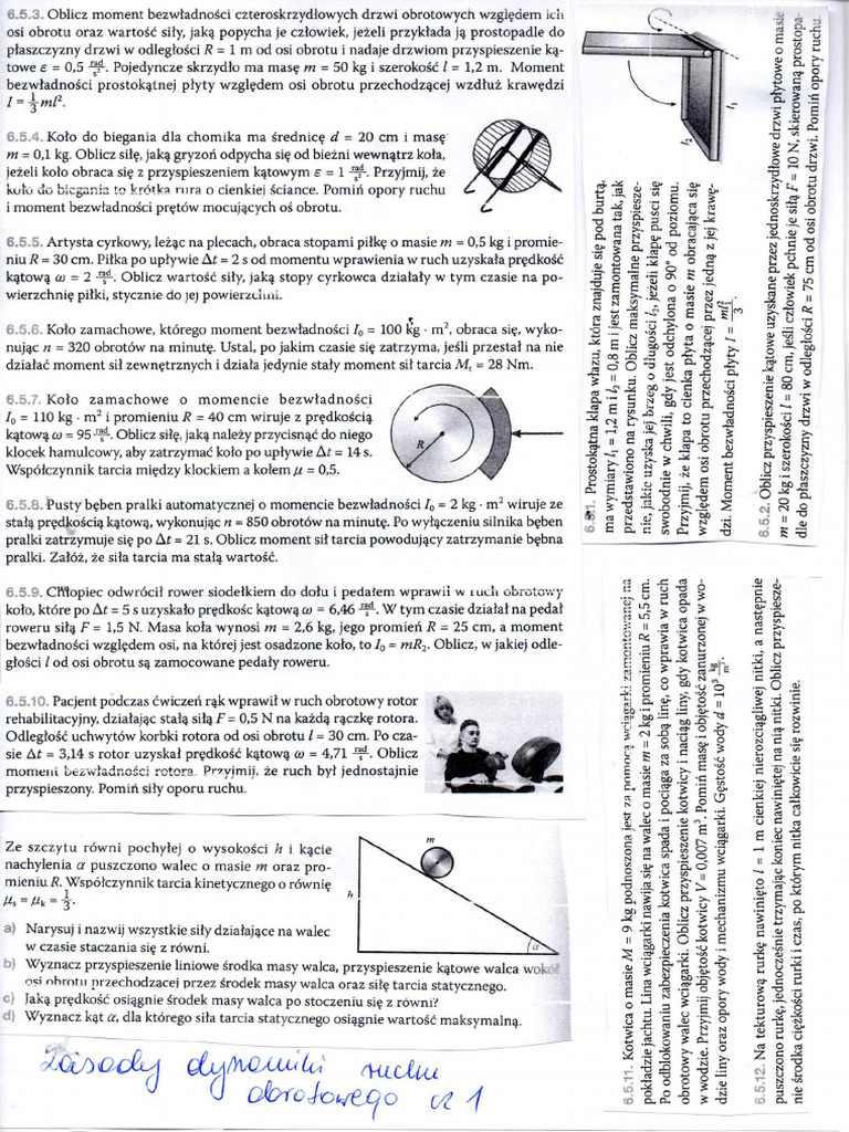 Zasady Dynamiki R Obrotowego cz1 | PDF Zasady Dynamiki R Obrotowego cz1 | PDF