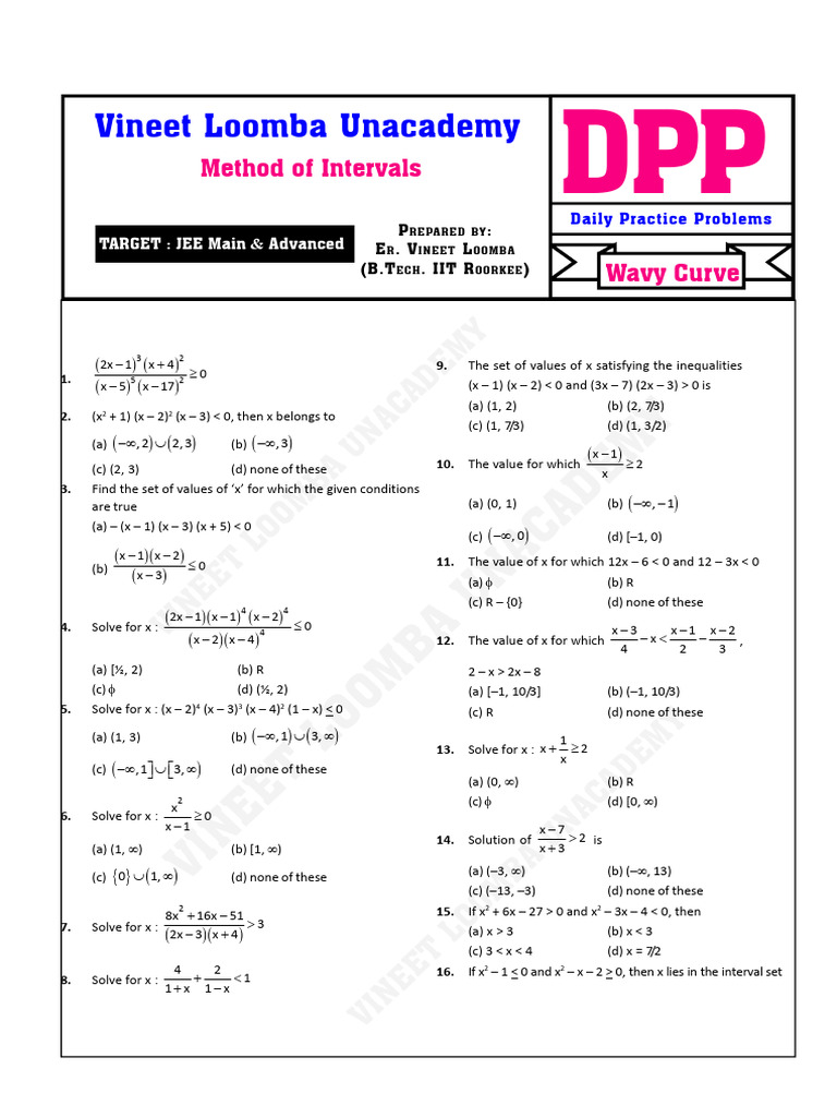 DPP Wavy Curve 1713839389726 | PDF | Mathematics | Mathematical Analysis