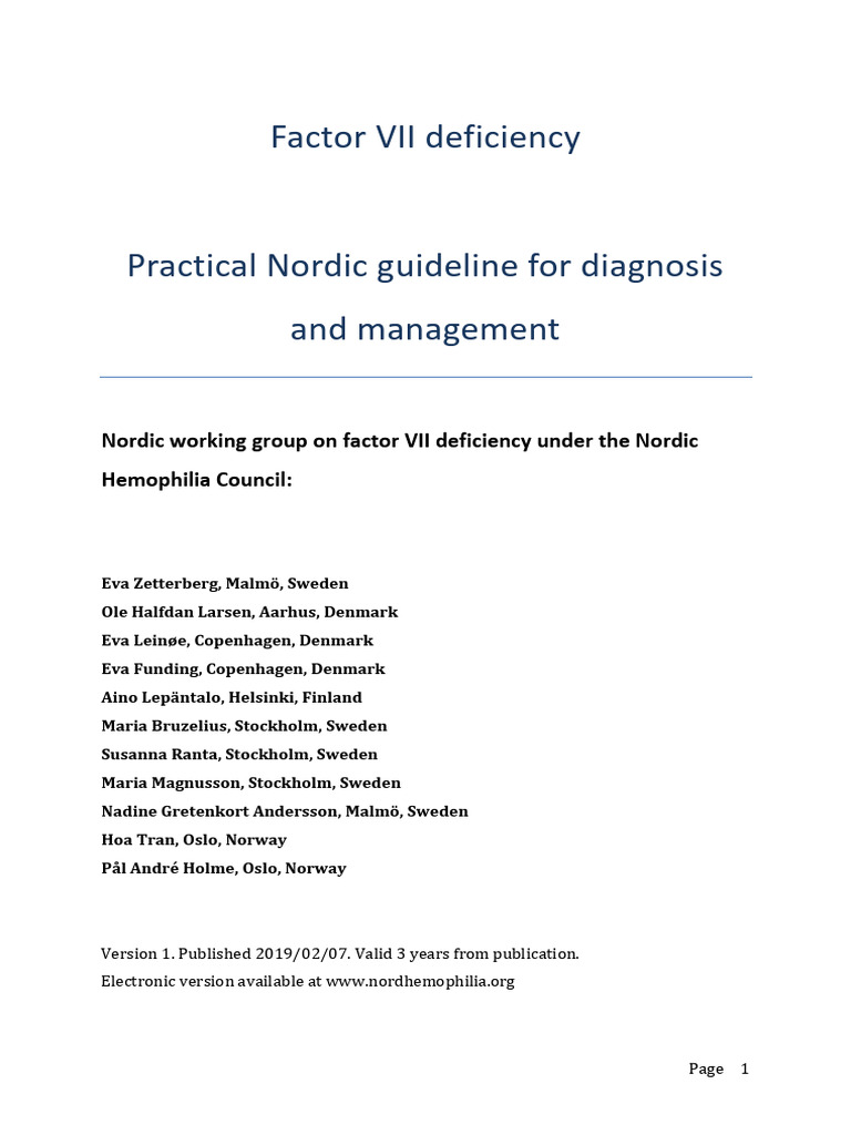 Factor VII Deficiency (March, Final) 2020 | PDF | Medical Specialties ...
