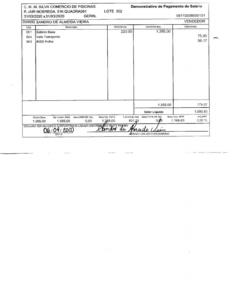 contra-cheque -março-2020 | PDF