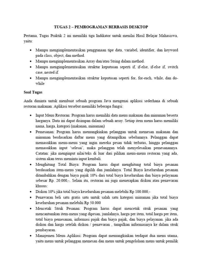 TUGAS 2 – PEMROGRAMAN BERBASIS DESKTOP | PDF