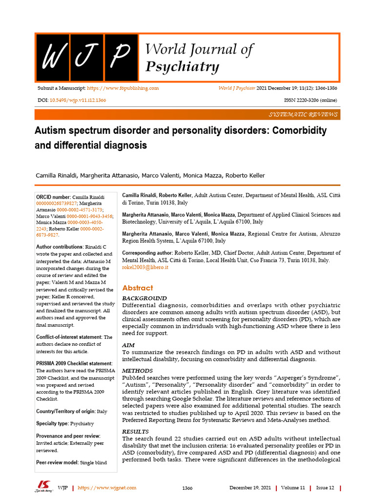 ASD I PD | PDF | Asperger Syndrome | Autism Spectrum