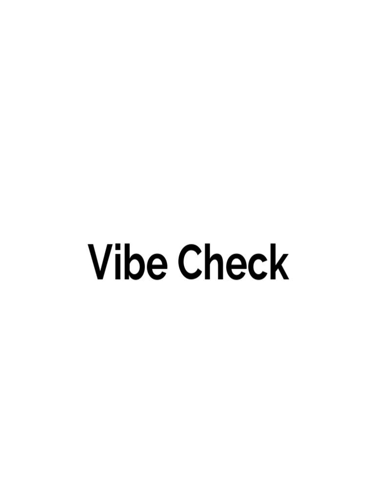 Vibe Check | PDF