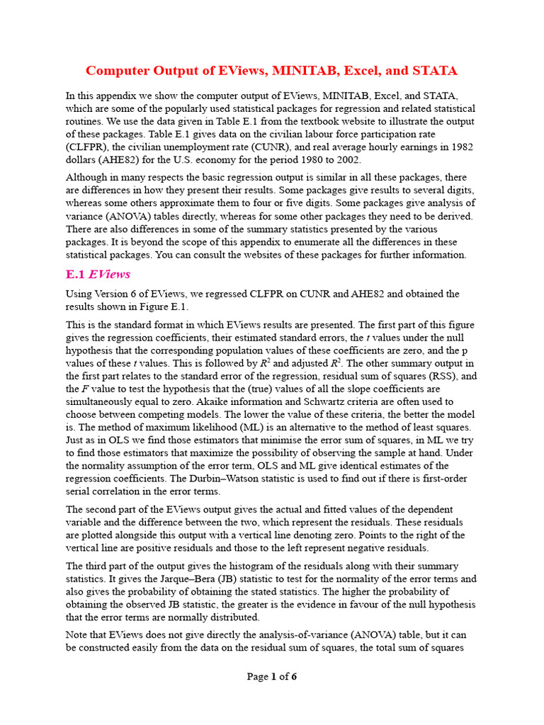 Appendix E | Download Free PDF | Errors And Residuals | Coefficient Of Determination