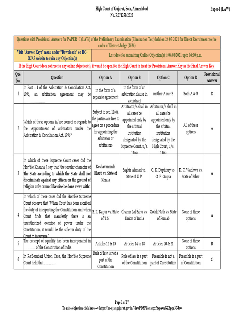 Answer Key | PDF | Lawsuit | Pleading